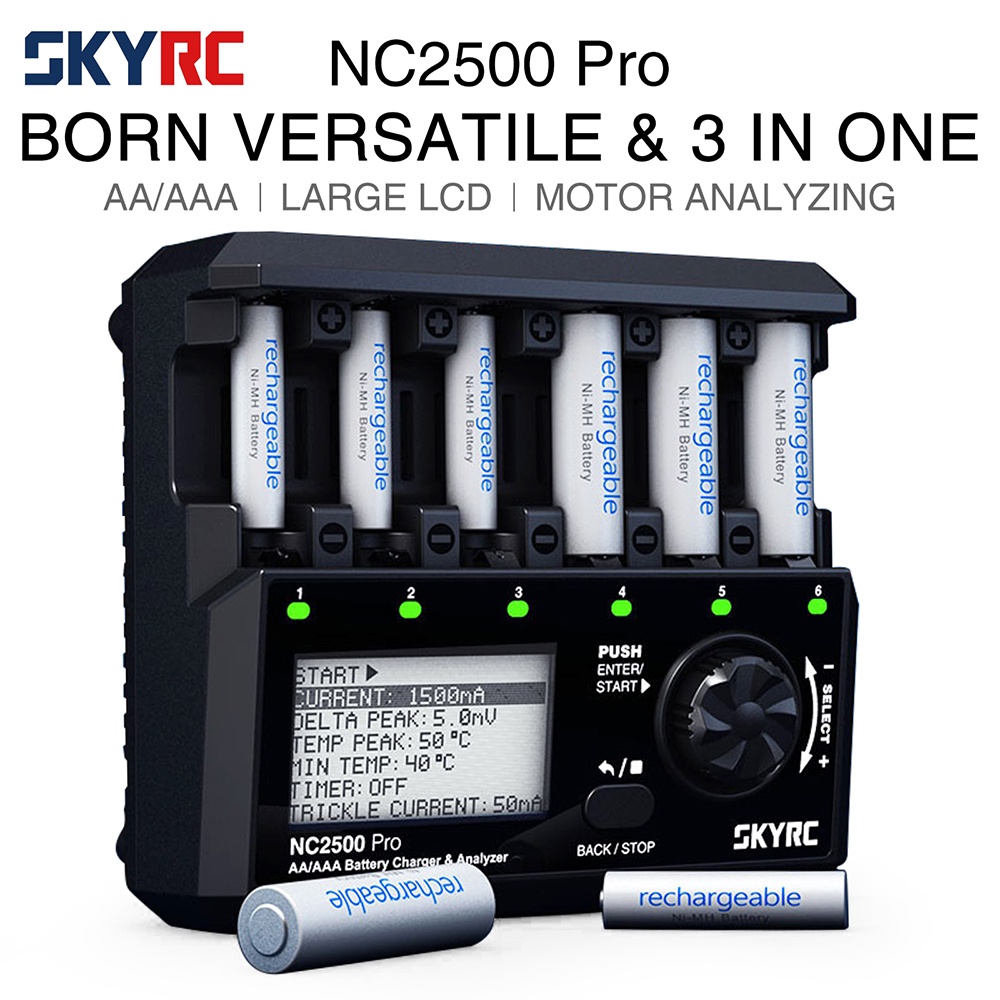 SKYRC NC2500 Pro NiMH NiCd LCD Smart Battery Charger for AA AAA ...