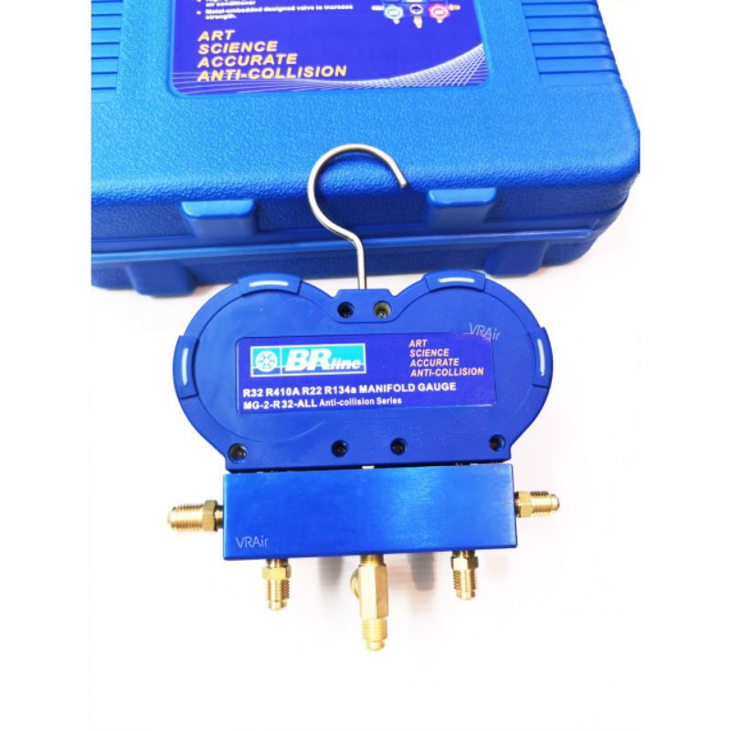 เกจวัดน้ำยาแอร์ BR Line R22-R32-R410-R134A สายยาว 3เส้น แถมหัวแปลงสาย ...