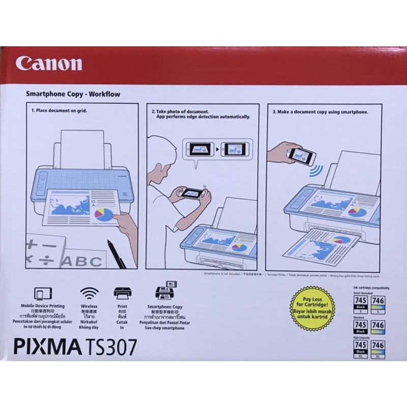 Canon Pixma TS307 InkTank WiFi DIRECT พิมพ์อย่างเดียวสั่งผ่านมือถือแบบ ...