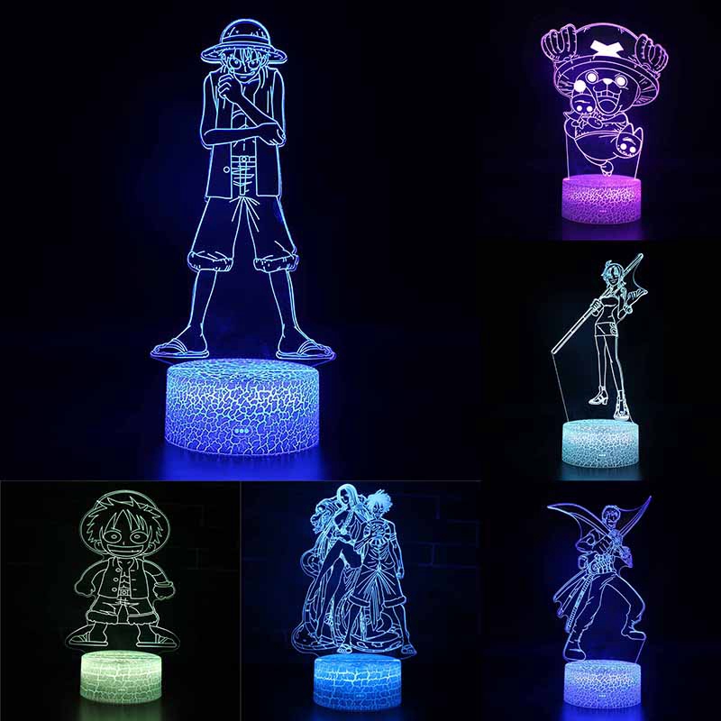 Ossayi ONE PIECE Remote 3D LED Night Lights Fairy Lights Table Lamp USB ...
