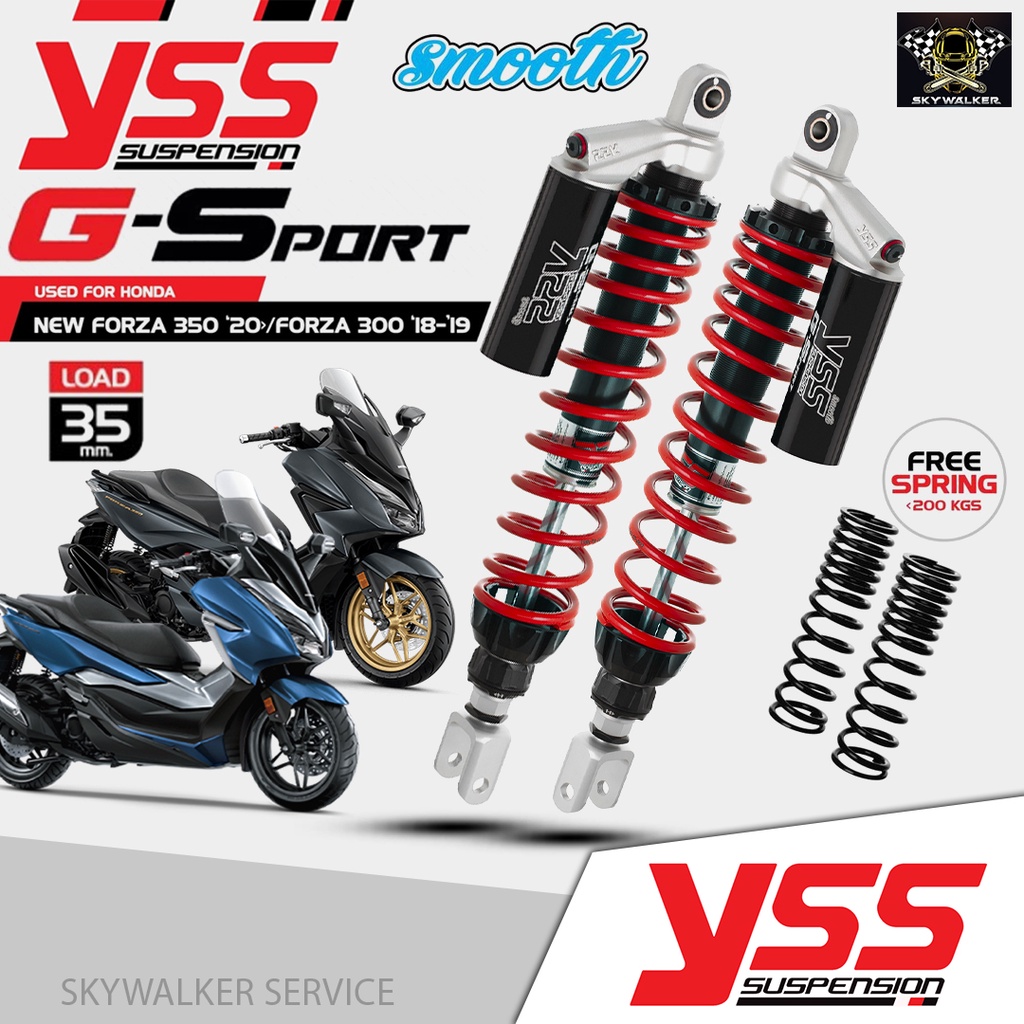 (ผ่อนชำระ0%) โช๊ค YSS G-SPORT Black series smooth ใช้กับรุ่น NEW Forza350, Forza300 (แท้100% ...