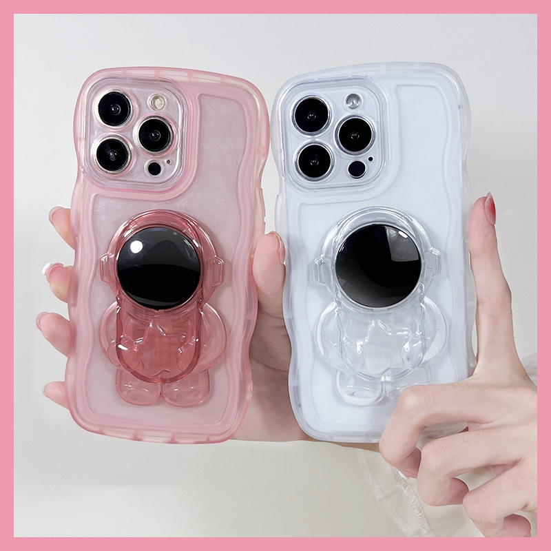 เคสโทรศัพท์มือถือ แบบใส ลายนักบินอวกาศตาโต พร้อมขาตั้ง สําหรับ Xiaomi Redmi K20 Pro K50 Pro K50 ...