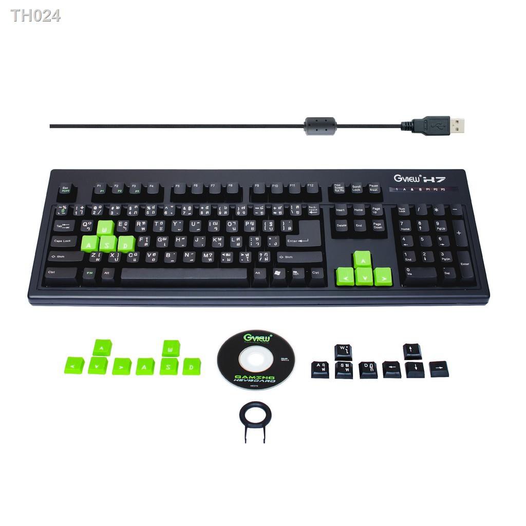 A ۩จีวิว เกมมิ่ง คีย์บอร์ด Gview K7 (GV03GK) สีดำ - 4m3_lb61m1 - ThaiPick