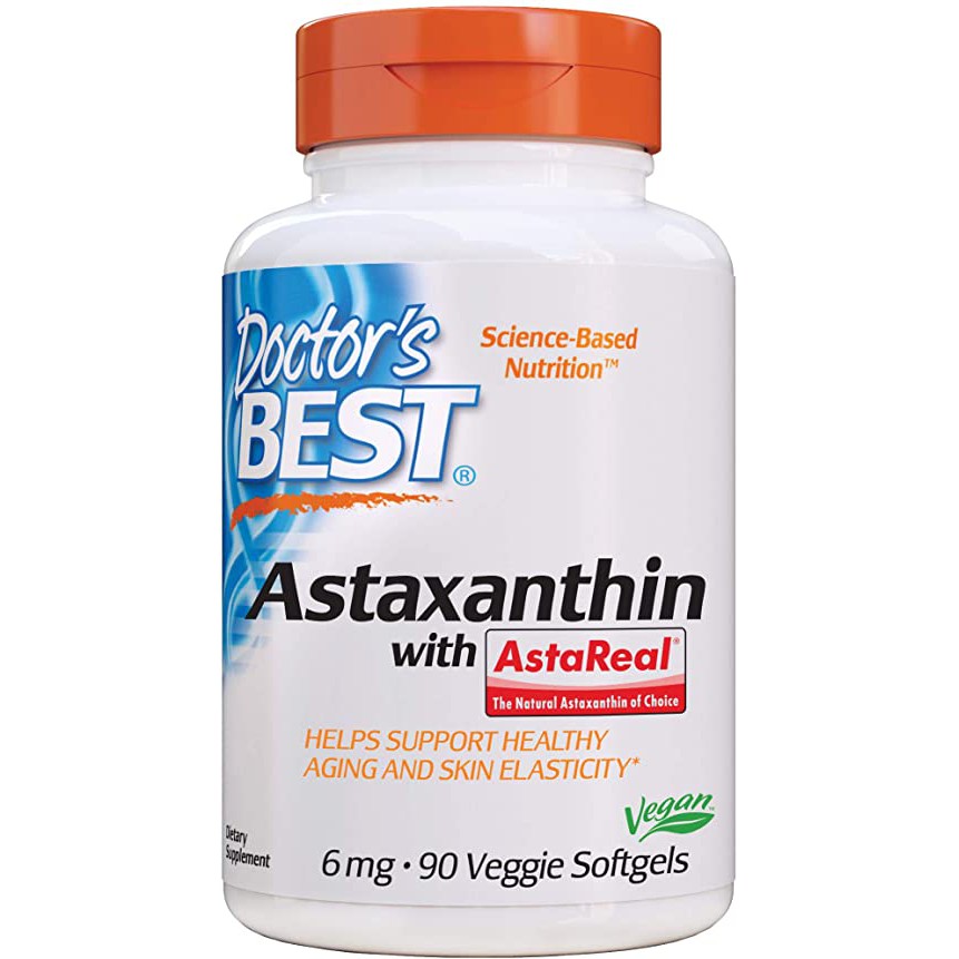 Doctor's Best Astaxanthin with AstaReal 6 mg 90 Veggie Softgels ...
