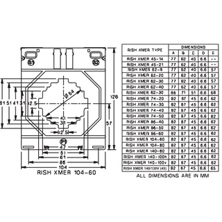 RISH XMER PROTECTION SERIES CURRENT TRANSFORMER RISH XMER 104/60 (45 ...