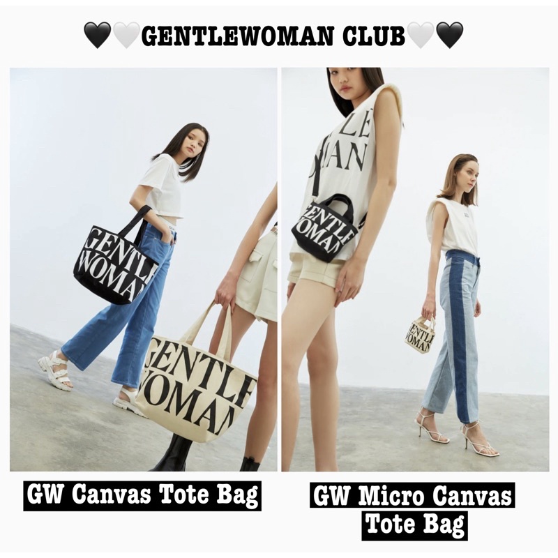 พร้อมส่ง มีป้ายแท็กทุกใบ GENTLEWOMAN Club Canvas Tote Bag Micro Canvas Tote Bag รวมกระเป๋ารุ่น ...