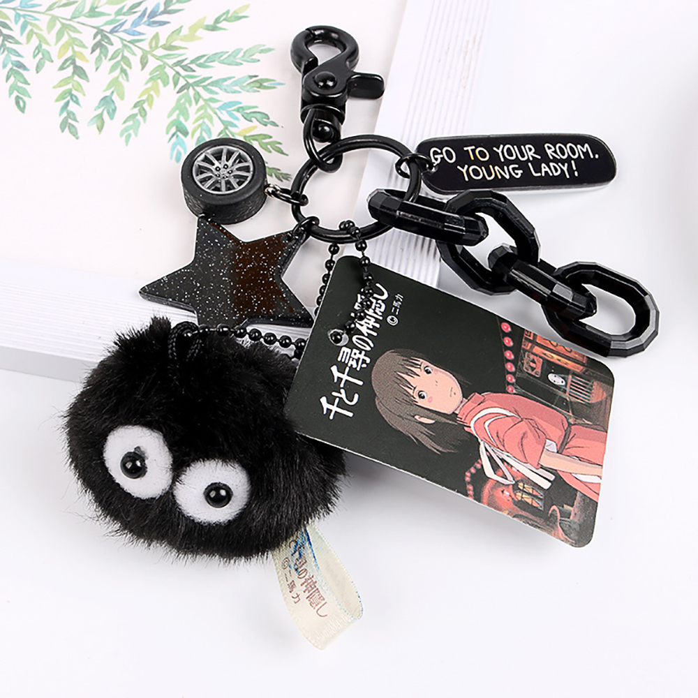 TWINKLE1 Ball Elf Anime Keychain Black Coal Ball Keychain Trinket ...