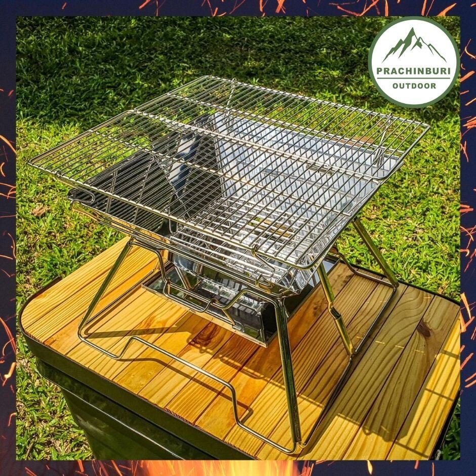 เตาย่าง Campingmoon MT-2 พกพาง่าย พับเก็บได้ มีกระเป๋าแคนวาสสำหรับใส่ เหมาะสำหรับ 3-4 คน ...