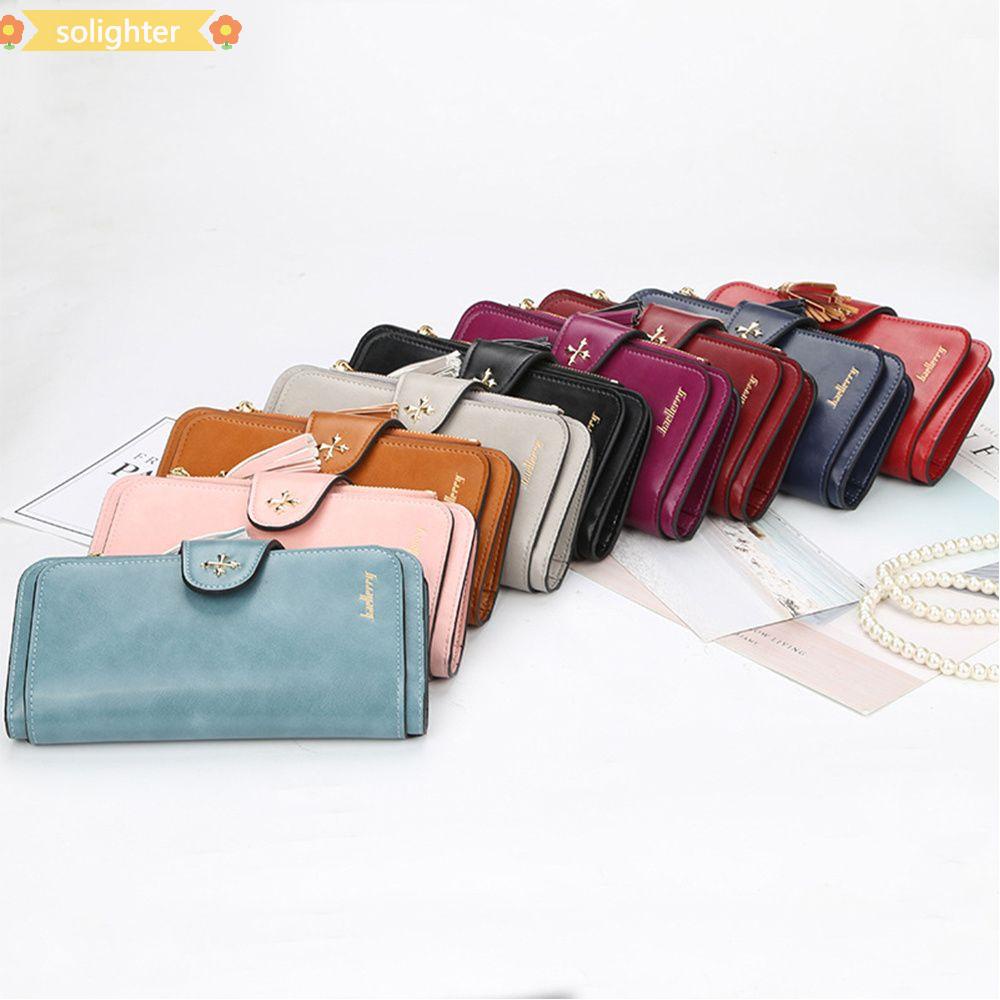 SOLIGHTER Girls Ladie Long Clutch Purse Fashion Zipper Coin Purse Women ...