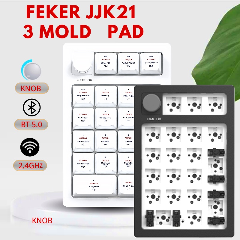 Feker JJK-21 ชุดปะเก็นคีย์บอร์ดไร้สาย 3 โหมด RGB สําหรับคีย์บอร์ด ...