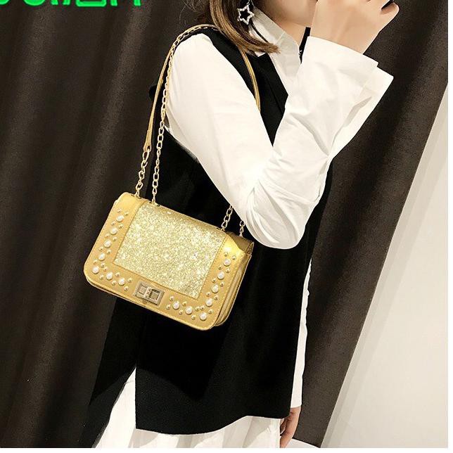 Code-764 กระเป๋าสะพายไหล่ หนังแวววาว นําเข้า สําหรับผู้หญิง ...