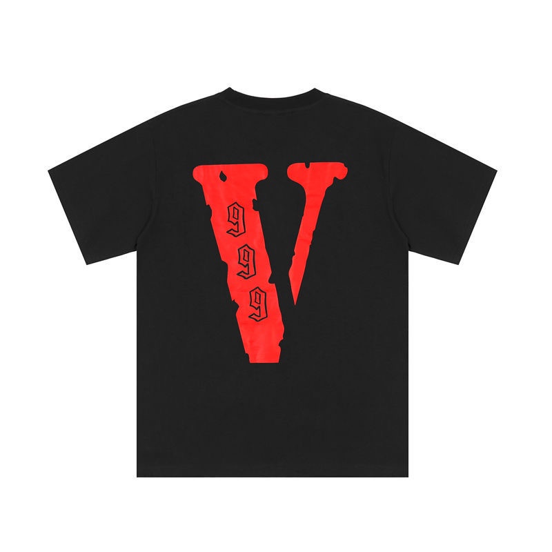 Vlone เสื้อยืดผ้าฝ้าย แขนสั้น ทรงหลวม โอเวอร์ไซซ์ ลาย High Street V999 ...