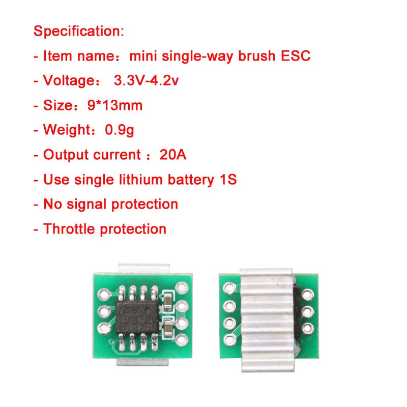 มอเตอร์มินิ 20a Esc 3.3-4.2v 1s Lipo สําหรับโมเดลเครื่องบิน Rc 1 ชิ้น - sanyadiymodel1.th - ThaiPick