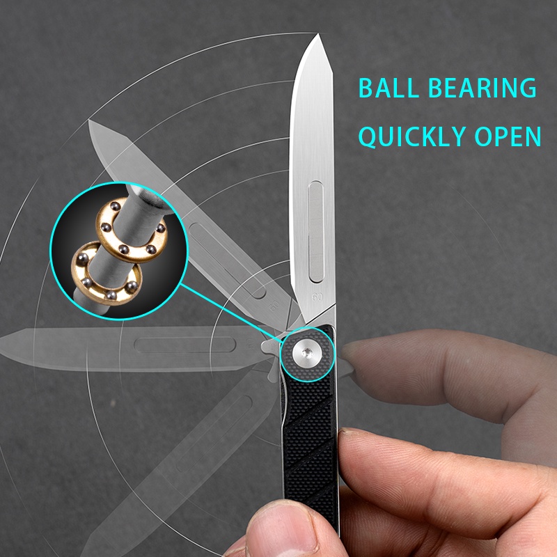 Mini CNC 2 60 G10 handle Scalpel Fast Open Folding Knife EDC Outdoor ...