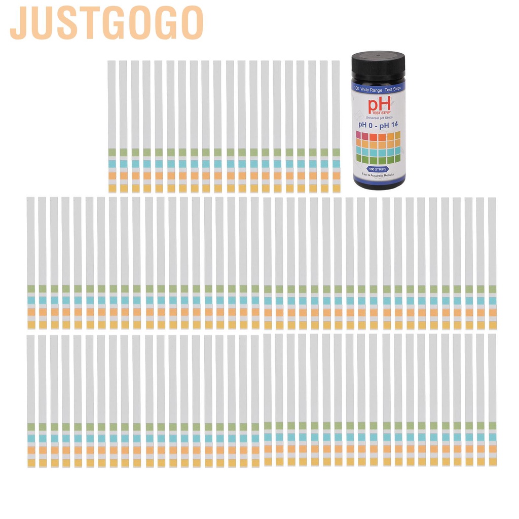 Justgogo 100 PCS PH Test Strips Fast Accurate Result Portable Reagent ...