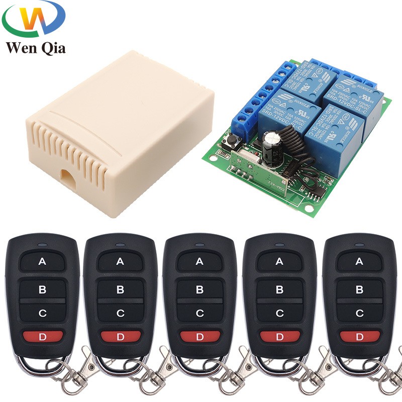 เบา433MHZ Universal Wireless Remote Control smart Switch DC12V 4CH ...