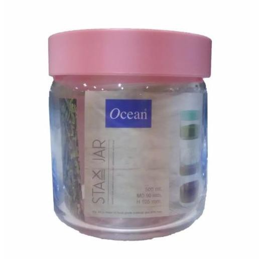 โอเชียน ขวดโหลแก้วสแตค Stax Jar ขนาด 500 มล. (สีชมพู) Ocean x 1 ขวด ...