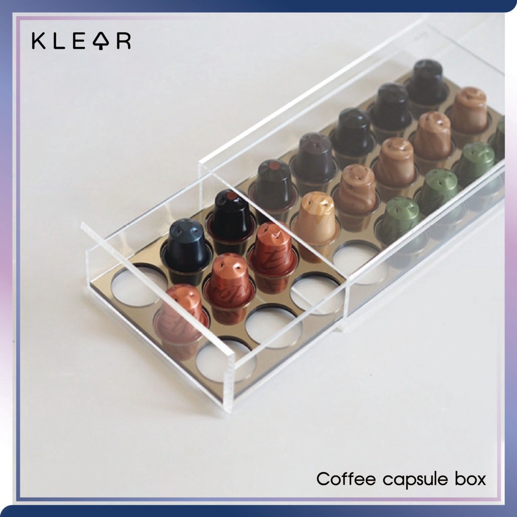 KlearObject Coffee Capsule Box กล่องเก็บแคปซูลกาแฟ กล่องลิ้นชัก กล่องอะคริลิค เกรดพรีเมี่ยม ...