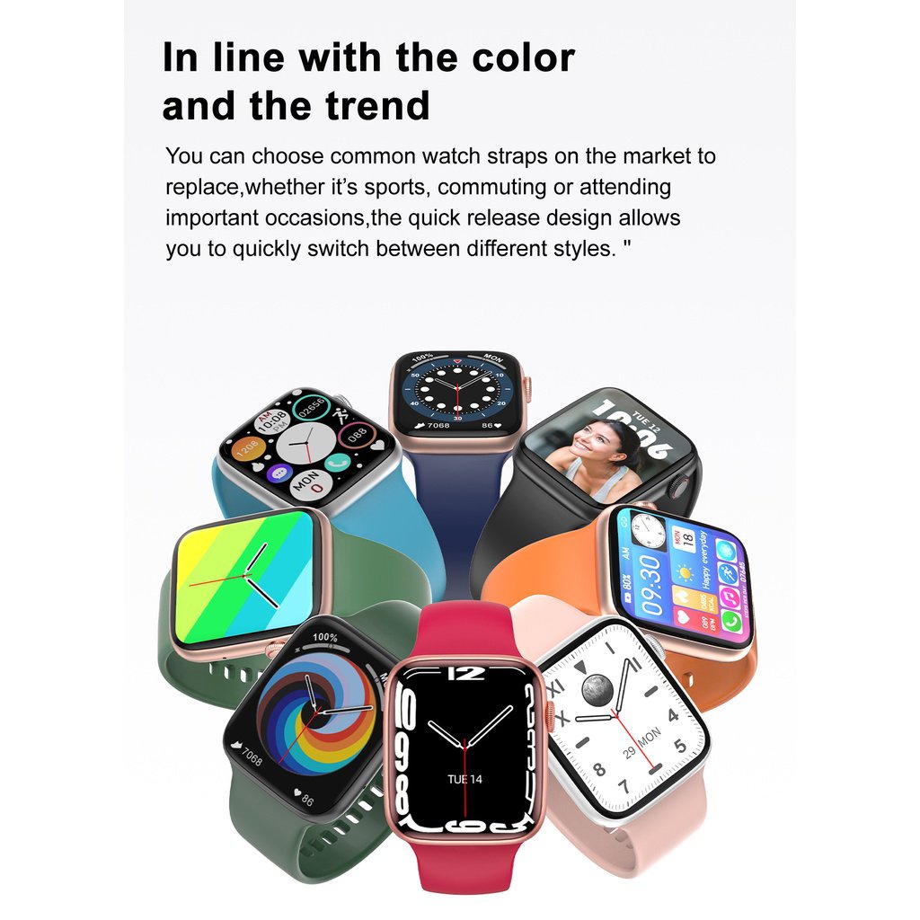 S7 Series 7 DT7 PRO Smart Watch Bluetooth Call 1.8 Inch Heart Rate ...