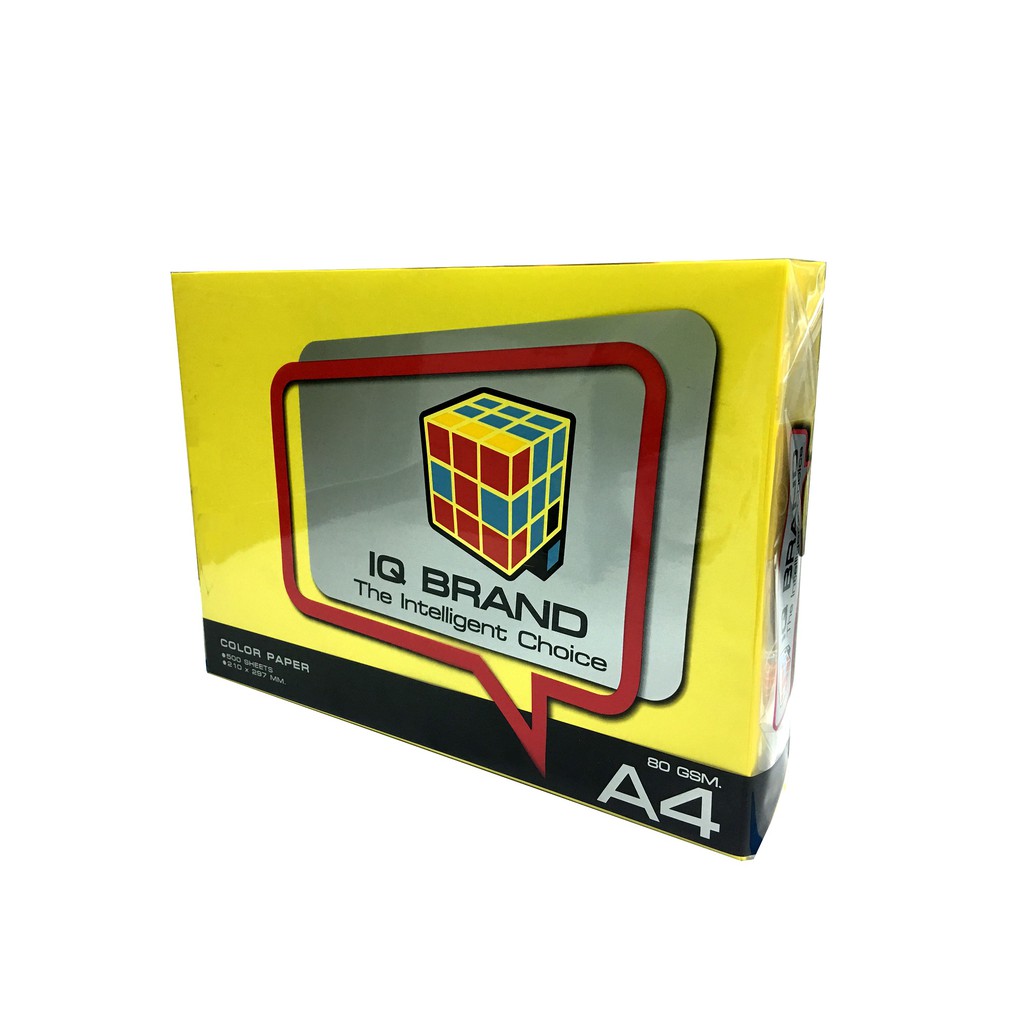 IQ Brand กระดาษสีเข้ม A4 80 แกรม สีเหลือง Lemon | Shopee Thailand