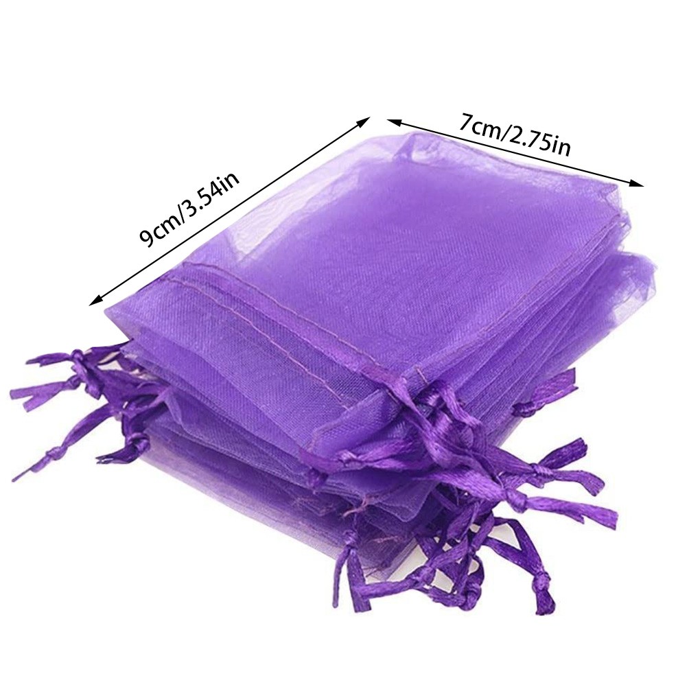 10pcs Wedding Thin Mesh Gift Bag Drawstring Design Yarn Pouch Party ...