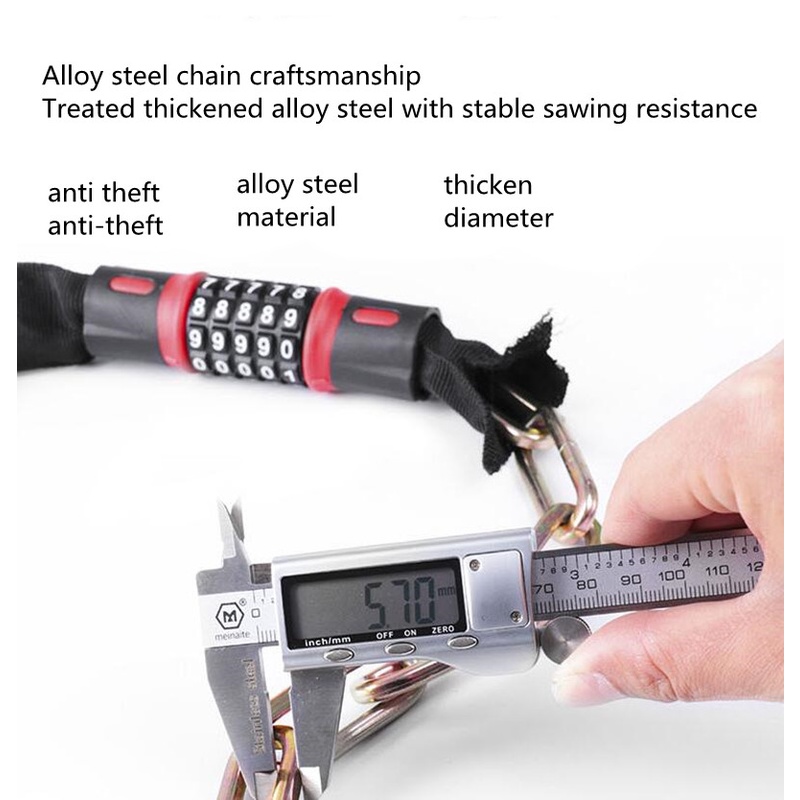 Bicycle Chain Lock Five-digit Combination Lock Anti-theft Lock Trolley ...