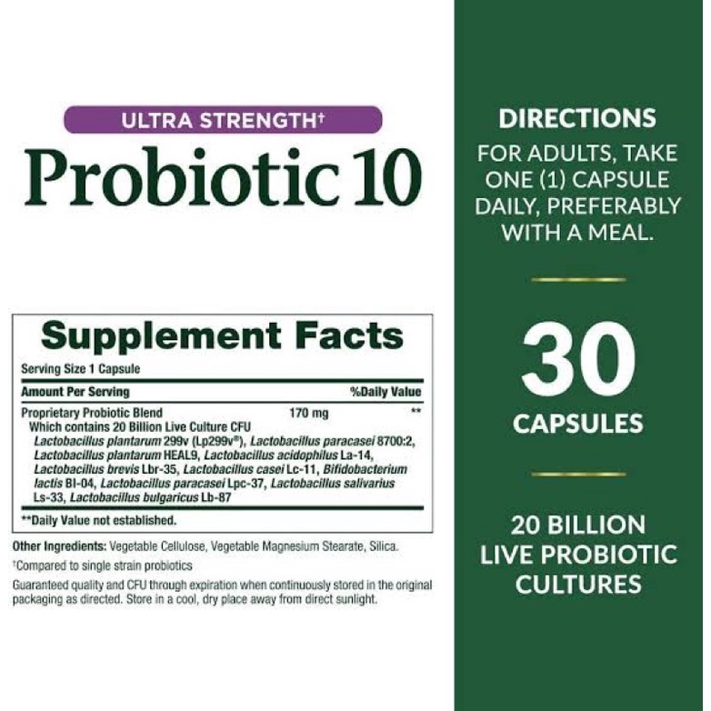 (EXP0723)Natures Bounty Ultra Strength 20 Billion Probiotic 70 Capsules ...