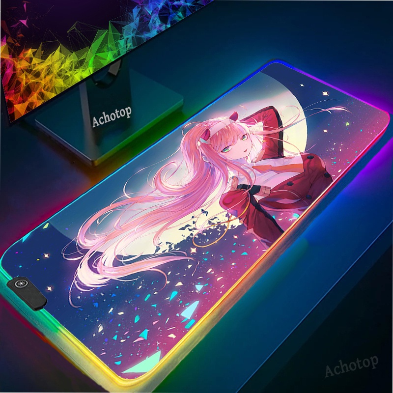 Zero Two Darling in the FranXX Anime RGB Gaming Mouse Pad Gamer ...