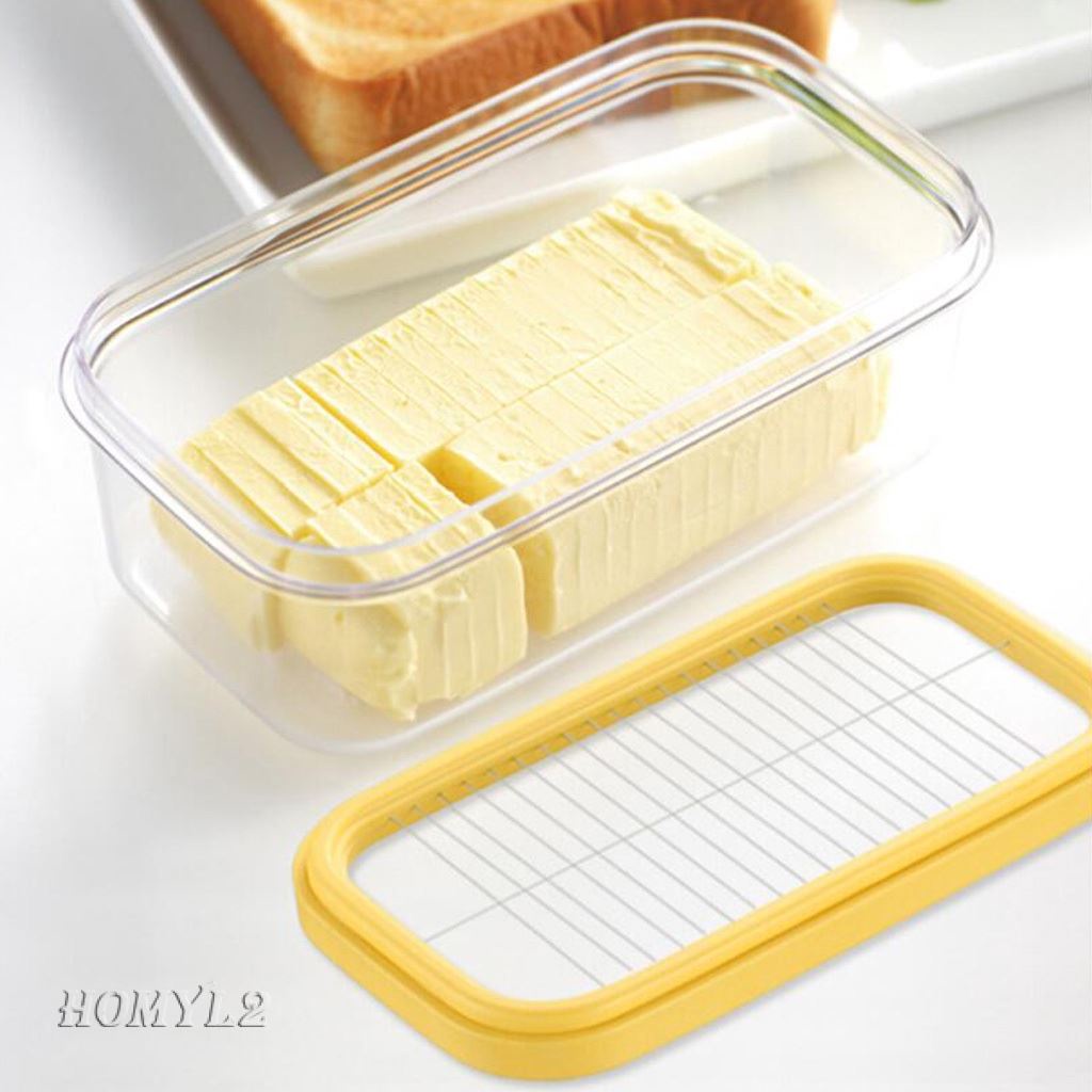 2 in 1 Butter Dish Slicer Cutter with Lid Food Storage Container Candy ...