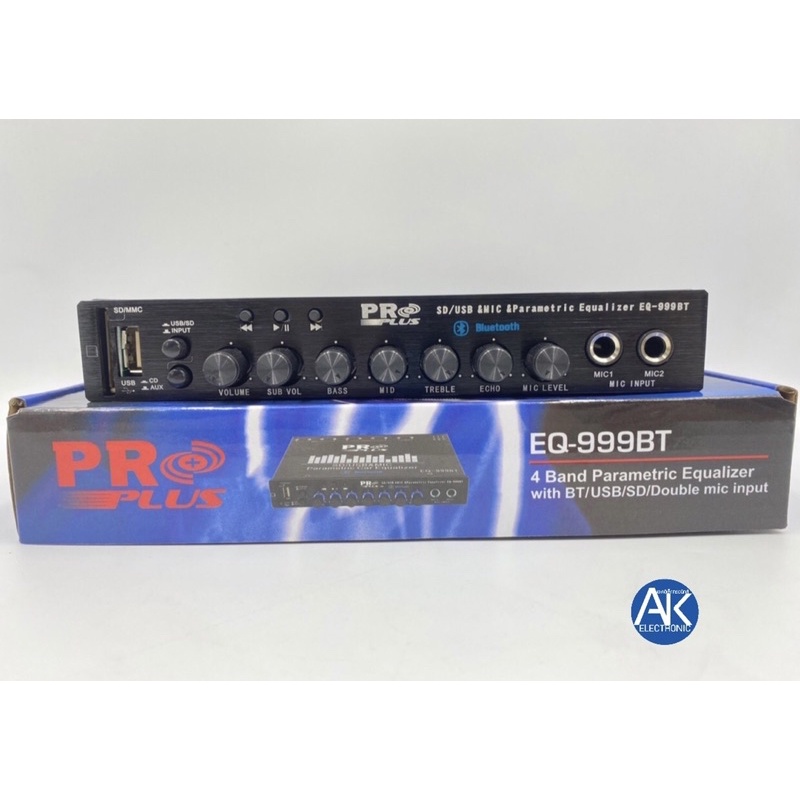 ปรีแอมป์ ปรีรถยนต์ PROPLUS EQ999BT ใช้ไฟ 12V ปรีแอมป์คาราโอเกะ บลูทูธ USB mic 2 ช่อง เครื่อง ...