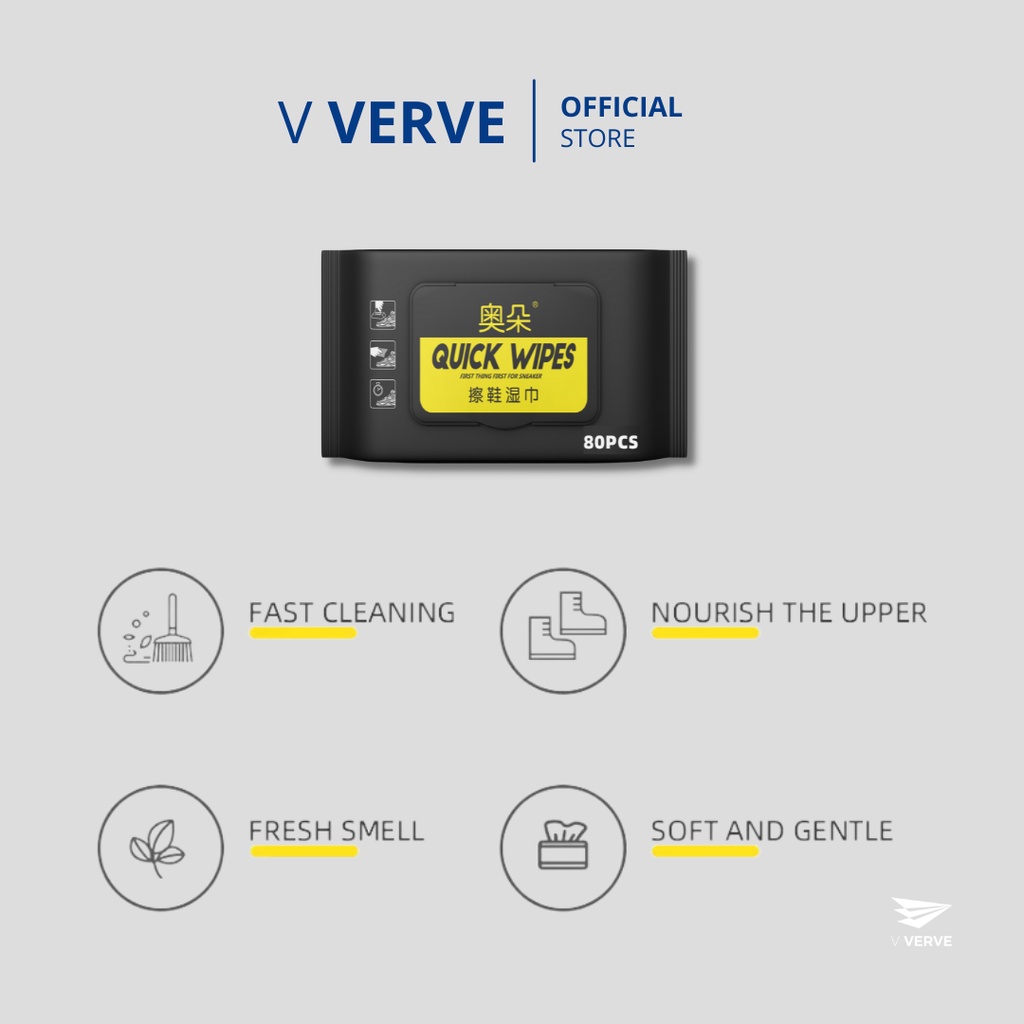 พร้อมส่ง ทิชชู่เปียกทำความสะอาดรองเท้า Quick wipe 80แผ่น ทิชชู่พกพา ให้รองเท้าคุณดูใหม่ตลอดเวลา ...