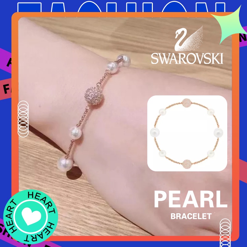 SWAROVSKiแท้ offical REMIX สร้อยข้อมือมุกคริสตัล สวารอฟสกี้ สร้อยข้อมือผู้หญิง, สร้อยข้อมือ ...