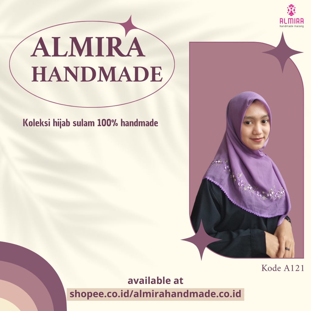 ผ้าคลุมฮิญาบ เย็บปักถักร้อย A121 - almirahandmadeco45.th - ThaiPick