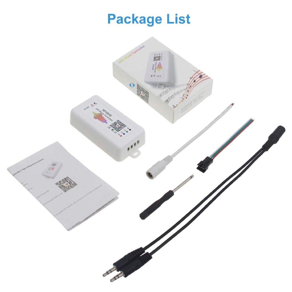 LED Controller, WS2812B WS2811 Music Sync Bluetooth Controller, iOS Android Smartphone App ...