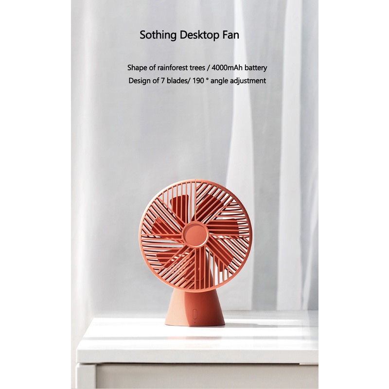 New Xiaomi Desktop Fan Rainforest Version Mini Rechargeable Long ...