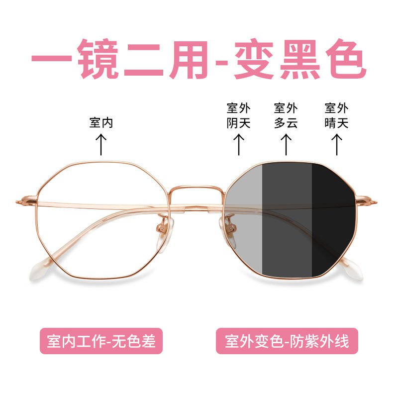 Photochromic Color-Changing Glasses Flat Sunglasses Anti-Ultraviolet ...