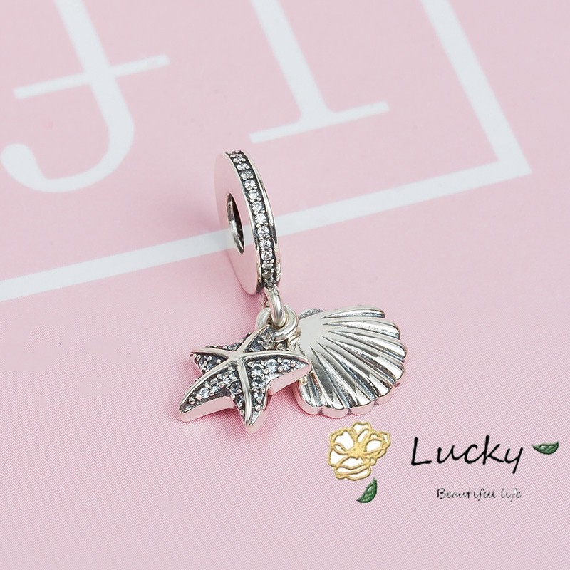 Pandoraแพนดอร่าลูกปัดผู้หญิงมิ้นต์ทรอปิคอลปลาดาวเชลล์จี้ 792076CZF - c5 ...