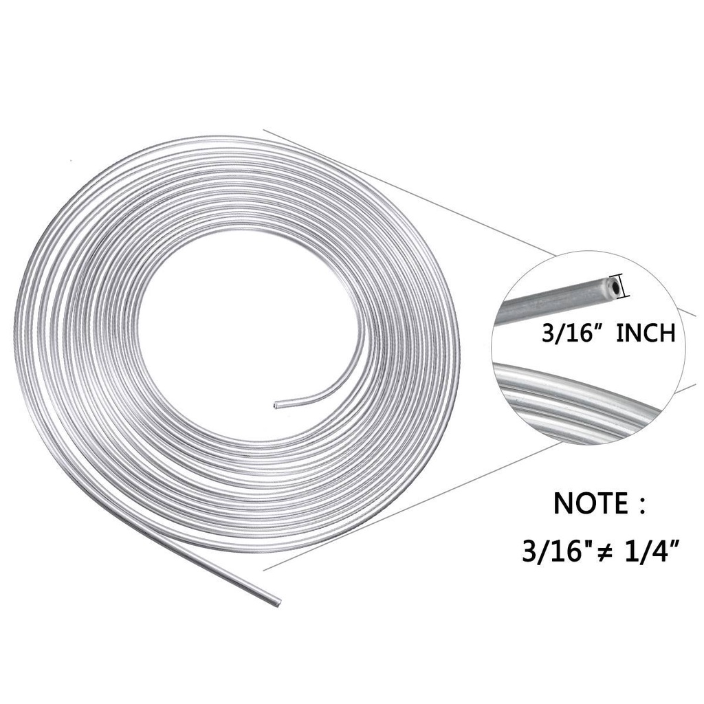 25ft 7.62m Roll Tube Coil of 316quot OD Silver Zinc Brake Pipe Hose ...