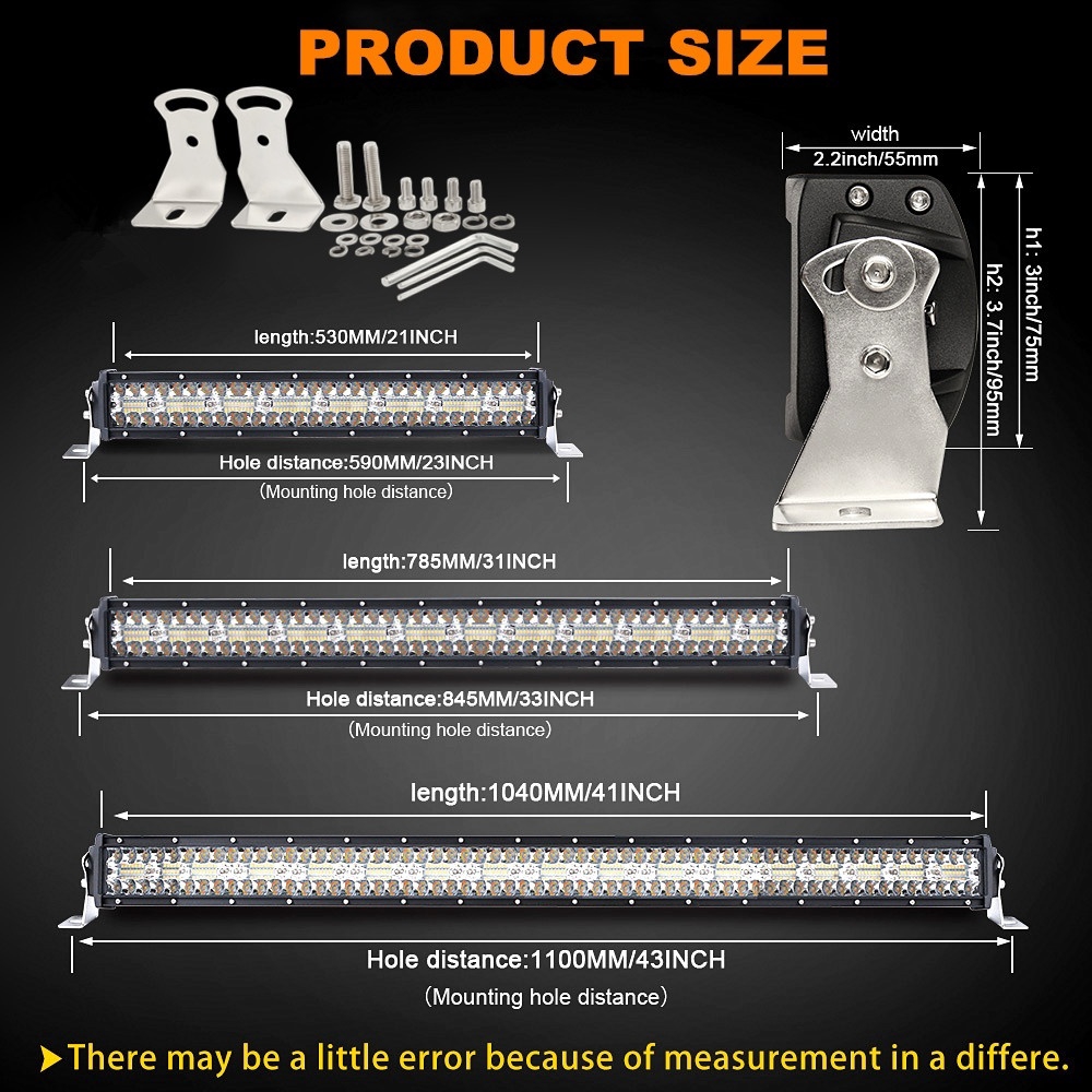 UNI-SHINE 22INCH TRI-ROW LED Work Light FOG LAMP Spot Flood Flashing ...