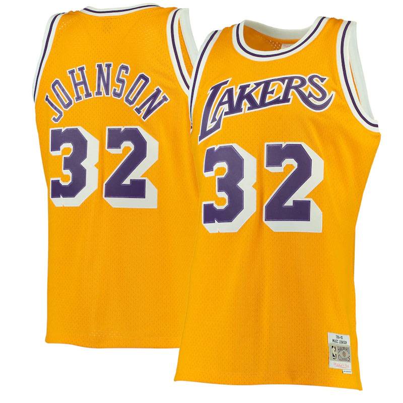 เสื้อกีฬาแขนกุด ลายทีม ACE NBA Jersey Los Angeles Lakers No.32 Johnson ...
