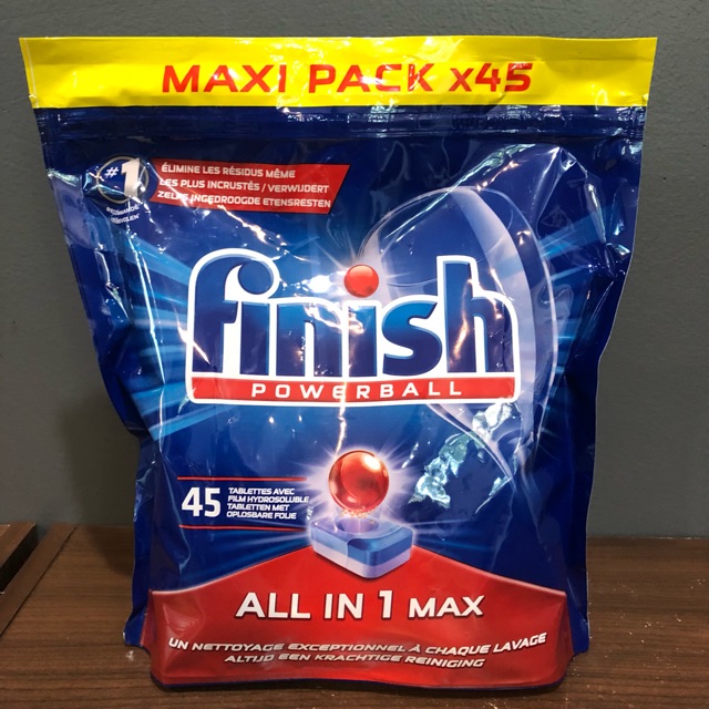Finish Powerball All in 1 max (45 Pcs) กลิ่นคลาสสิค ก้อนล้างจานสำหรับ ...