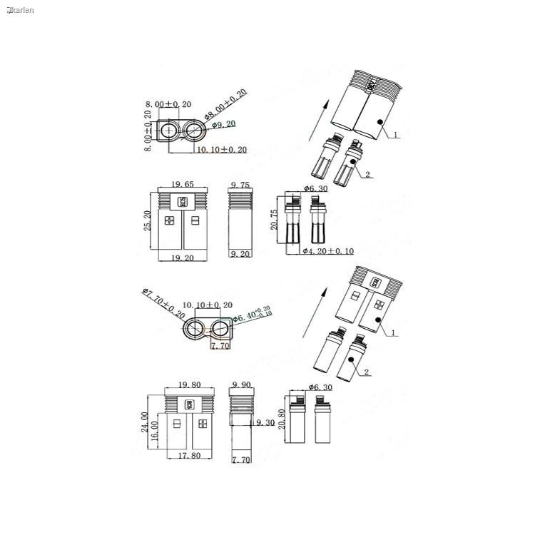 จัดส่งได้ตลอดเวลาพร้อมส่ง (1คู่) EC5 EC8 Banana Plug High Current 120A 160A Power Battery Pack ...