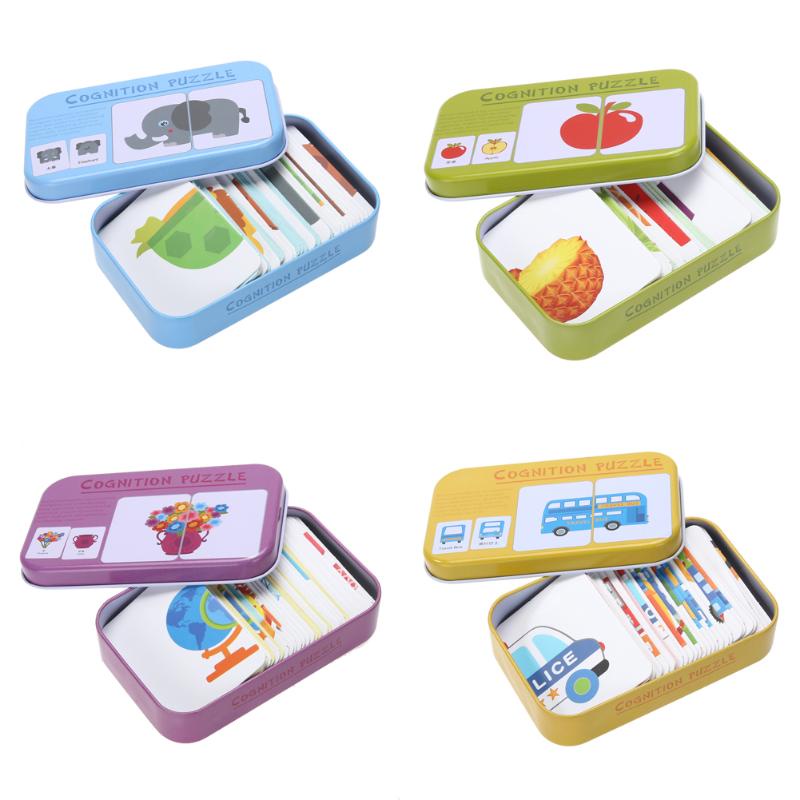 เกม flashcardBaby Kids Cognition Puzzle Toys Toddler Iron Box Cards ...