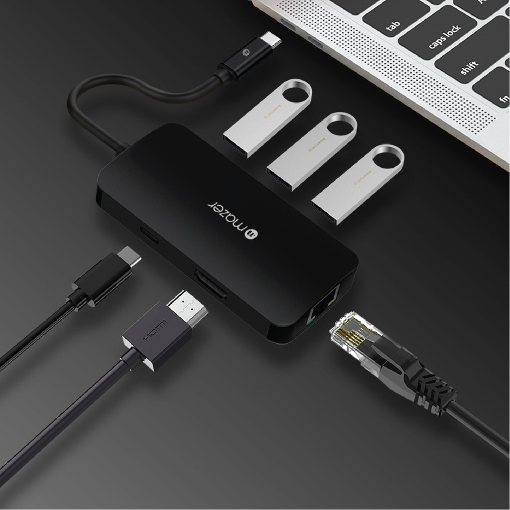 Mazer ฮับมัลติพอร์ต Hub USB-C Multiport 6-in-1 Adapter (HDMI LANUSB2 ...