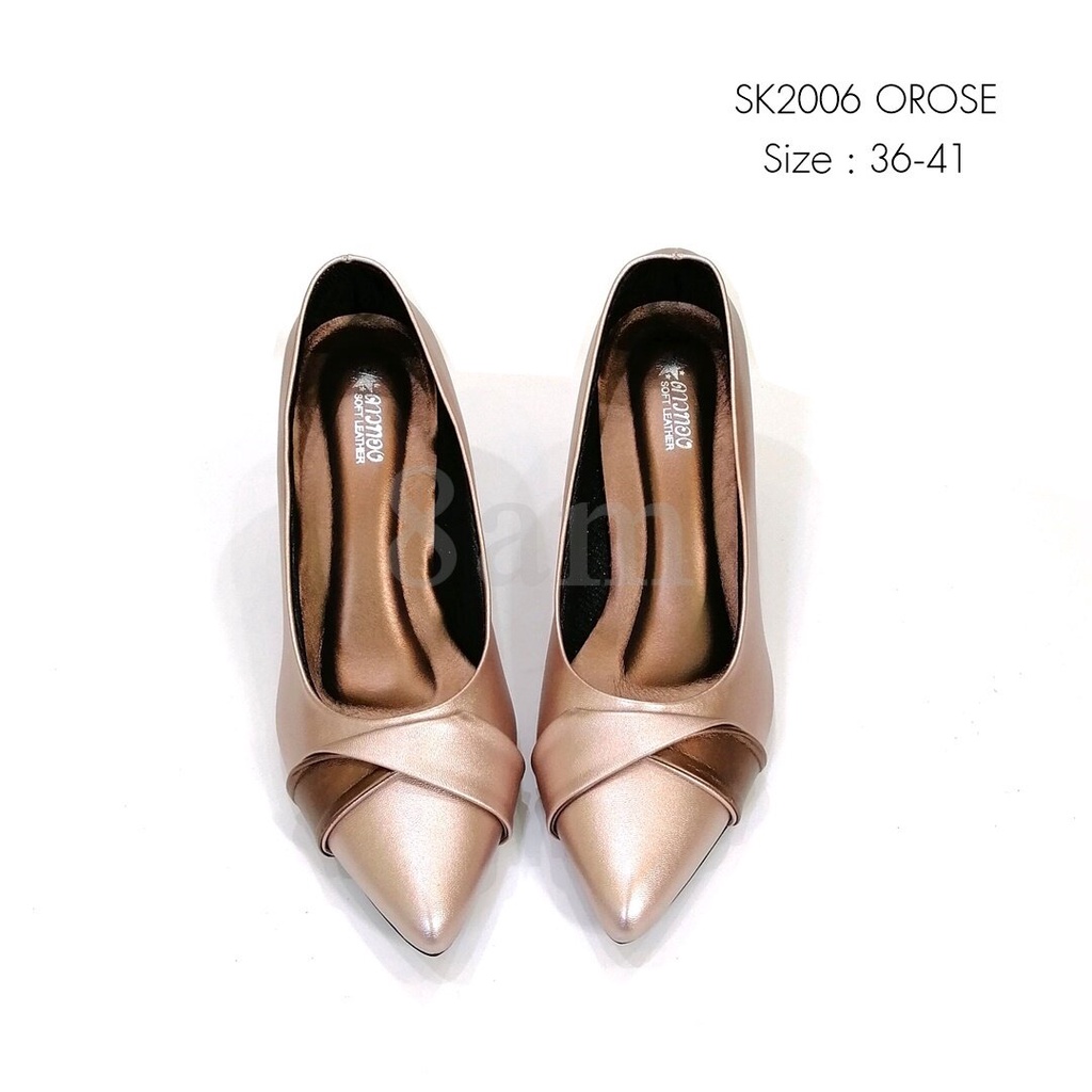 8am รองเท้าคัทชู รองเท้าใส่ทำงาน รองเท้านักเรียน ทรงหัวแหลม ส้นสูง2นิ้ว ...