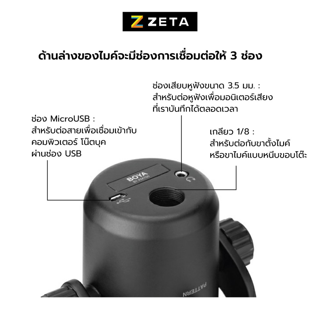 Boya by-pm700 usb microphone ไมค์บันทึกเสียง ไมค์คอมพิวเตอร์ ไมค์มือถือ ...