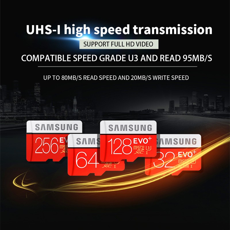 SAMSUNG EVO Class 10 Micro SD 256GB TF SD Cards Memory Card ...