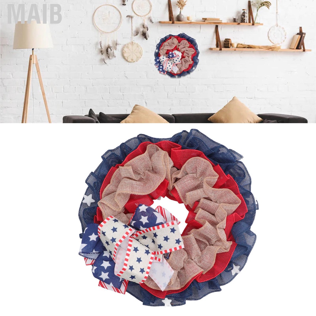 Maib Patriotic Front Door Wreath 13.8in 4th Of July Vivid Colors Wreat ...