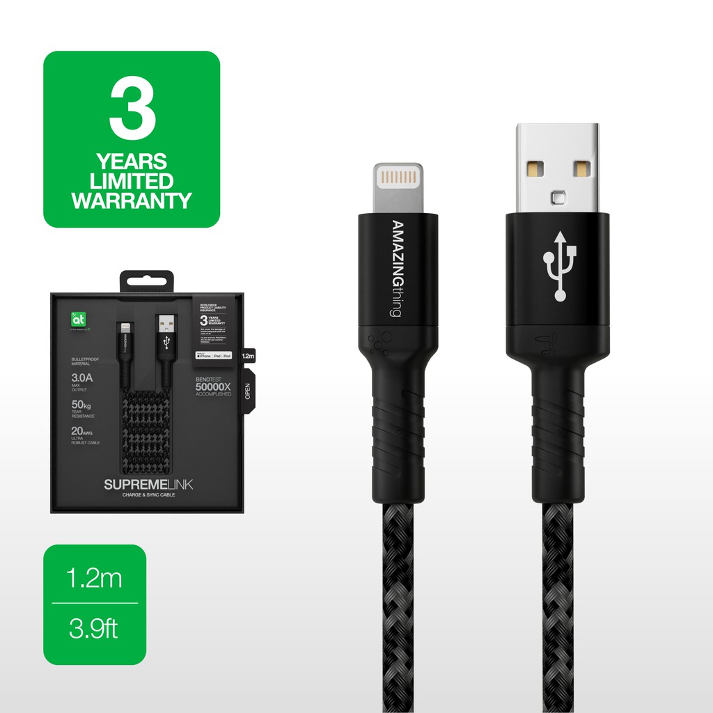 AMAZINGthing สายชาร์จซิงค์ไอโฟน Cable Anti Microbial SupremeLink Bullet ...
