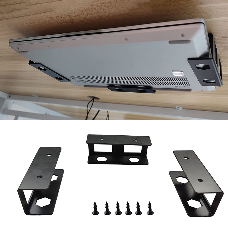 Under Desk Double Decker Laptop Holder Mount with Screw Under Desk ...